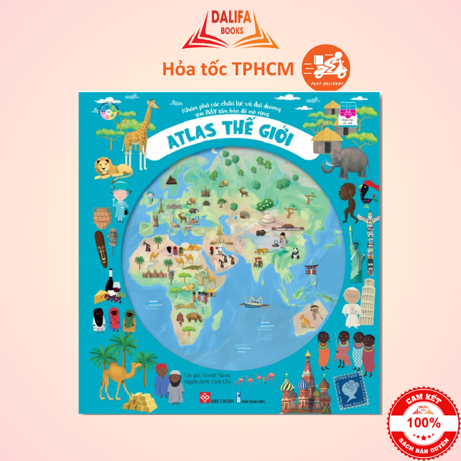 Book - World Atlas - Interactive flip open to explore continents and ...