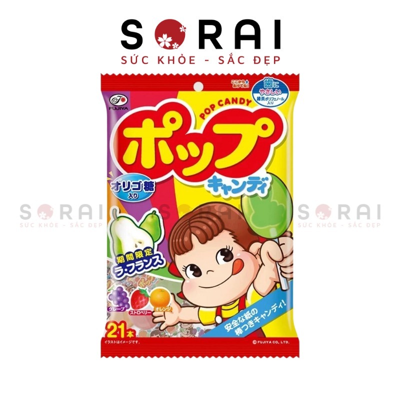 Fujiya Pop girl-shaped anti-cavity lollipops 122g 20 pieces Japan ...