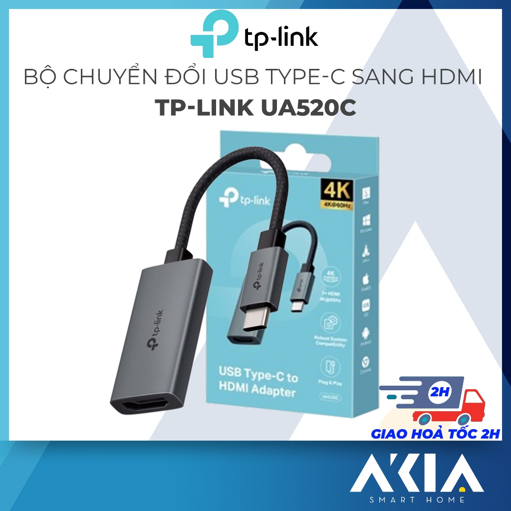 TP-Link UA520C USB Type-C to HDMI Adapter - Supports 60Hz, Multi-Action ...