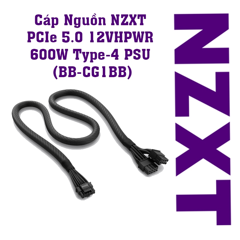 NZXT PCIe 5.0 Power Cable 12VHPWR 600W Type-4 PSU (BB-CG1BB) | Shopee ...
