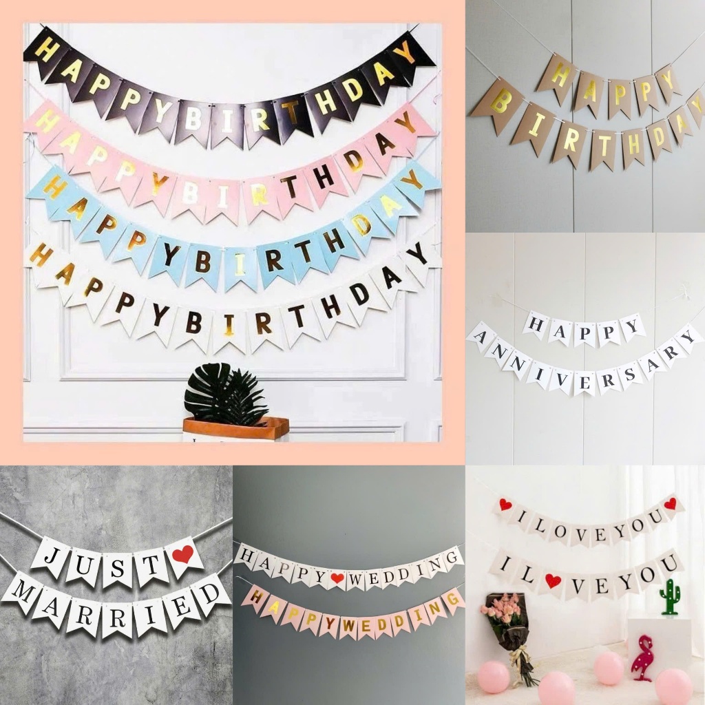 HAPPY BIRTHDAY FISH TAIL STRAP, METAL PRESSED HPBD STRING, HAPPY ...