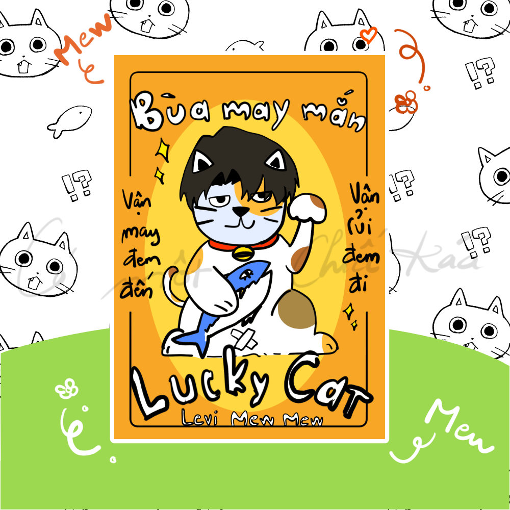 Levi Ackerman Lucky Card, Lucky Cat Anime Attack on Titan Card | Shopee ...