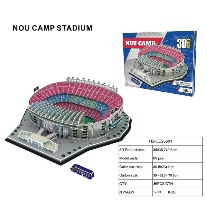 Nou Camp Barca football stadium model, soccer stadium assembly toy ...