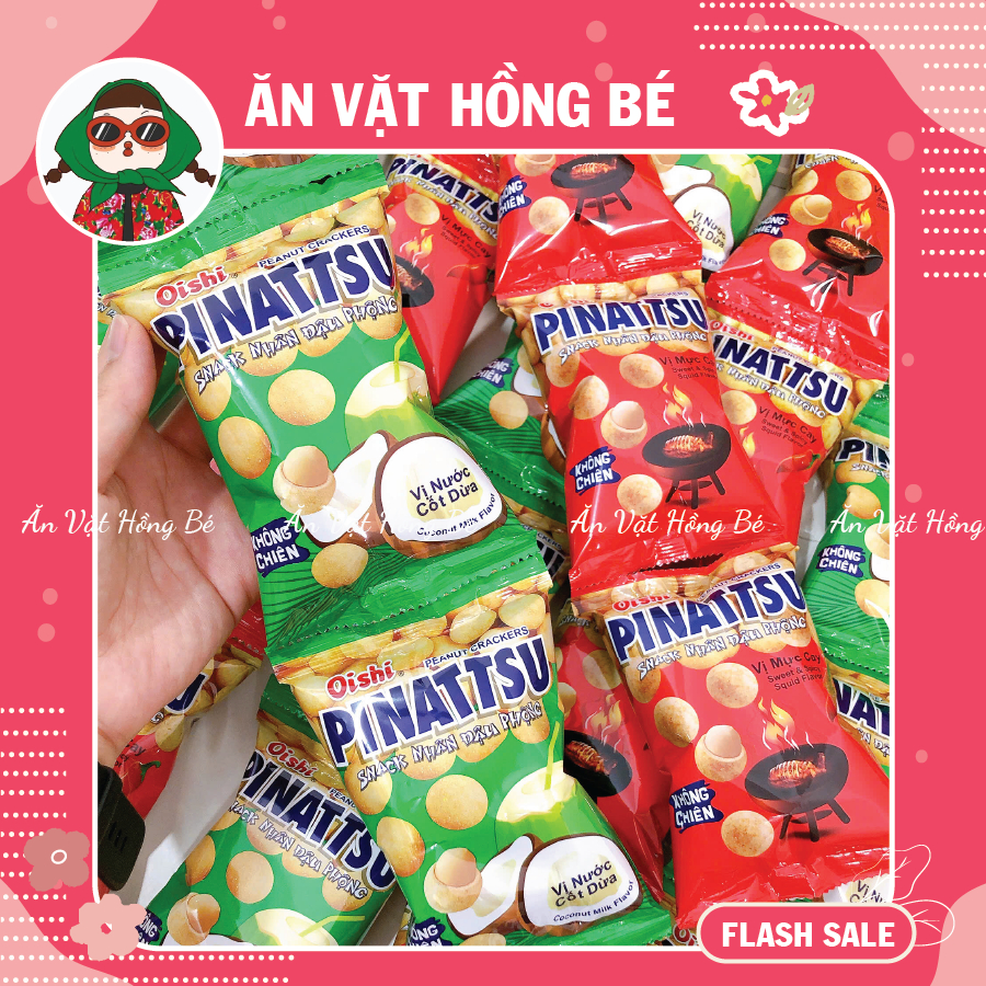 [PACK OF 10] Pinatsu Oishi Peanut Snack 3 Flavors Coconut, Spicy Squid ...