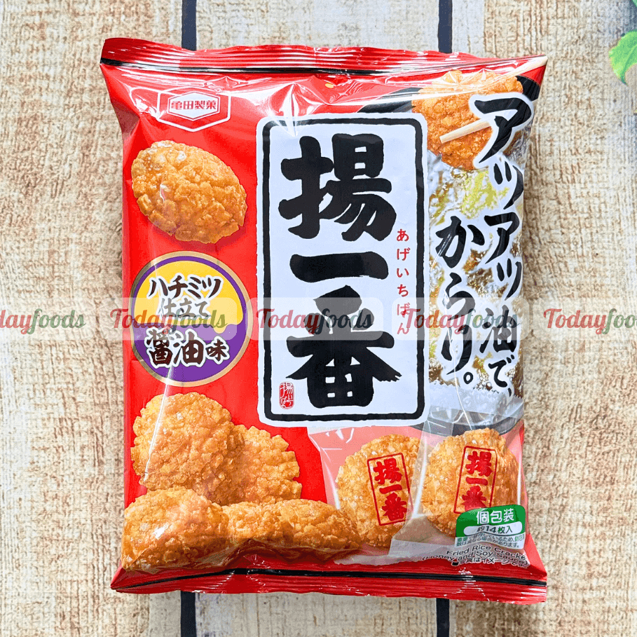 Kameda Seika Age Ichiban Japanese Rice Cake honey flavor 100g pack ...