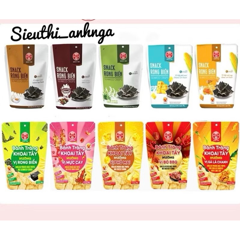 Seaweed Snack/Bich Chi Grilled Rice Paper 25g/40g | Shopee Singapore