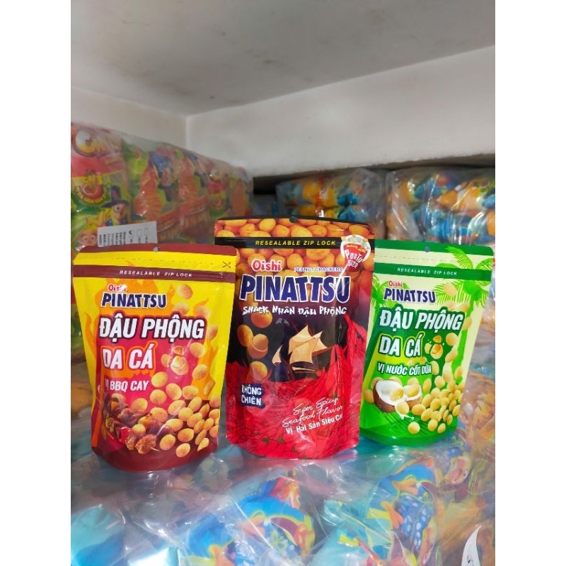 Oishi Pinattsu Fish Skin Peanuts in All Flavors_85gr | Shopee Singapore