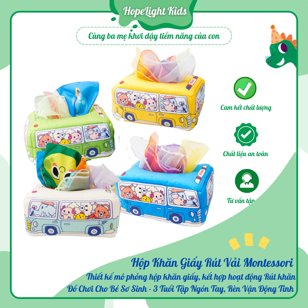 Montessori Cloth Tissue Box Toy for Newborns - 3 Years Old to Practice ...