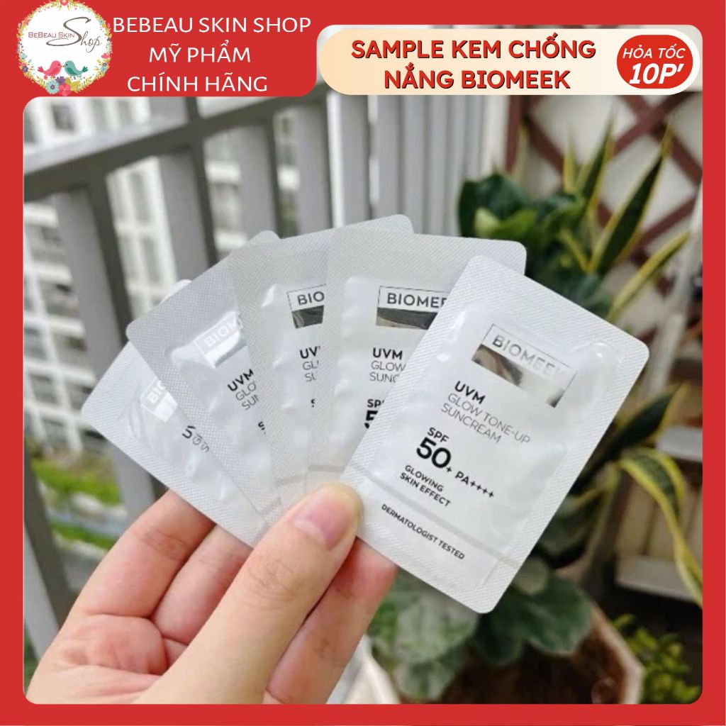 Sample Biomeek UVM Glow Tone-up Suncream SPF 50+ PA++++ - Bebeau | Shopee Singapore