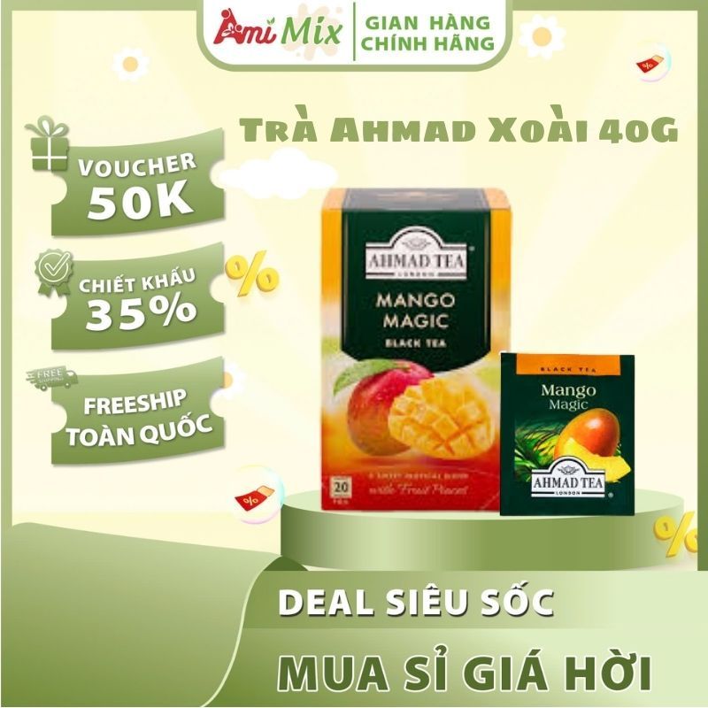 Ahmad Mango Flavored Tea – Box of 40g (20 Filter Bags) – Sweet ...