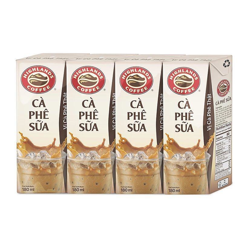 Lot of 4 Boxes of Highlands Coffee Tetra Pack Milk Coffee 180ml ...