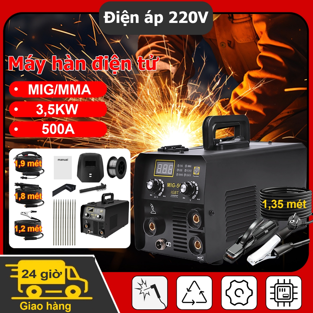 Mig/MMA-500A mini mig welding machine, 3-function gasless mig welding ...