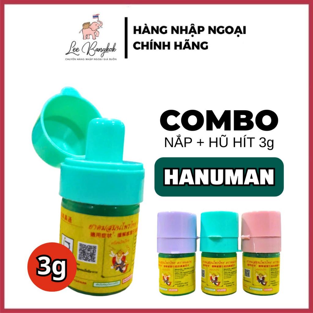 Combo Lid + Bottle, Hanuman Herbal Nasal Inhaler / Hong Thai Super ...