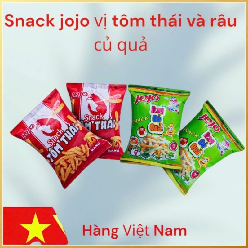 10 bags of Jojo snacks with Thai shrimp and vegetables 32g snack snacks ...