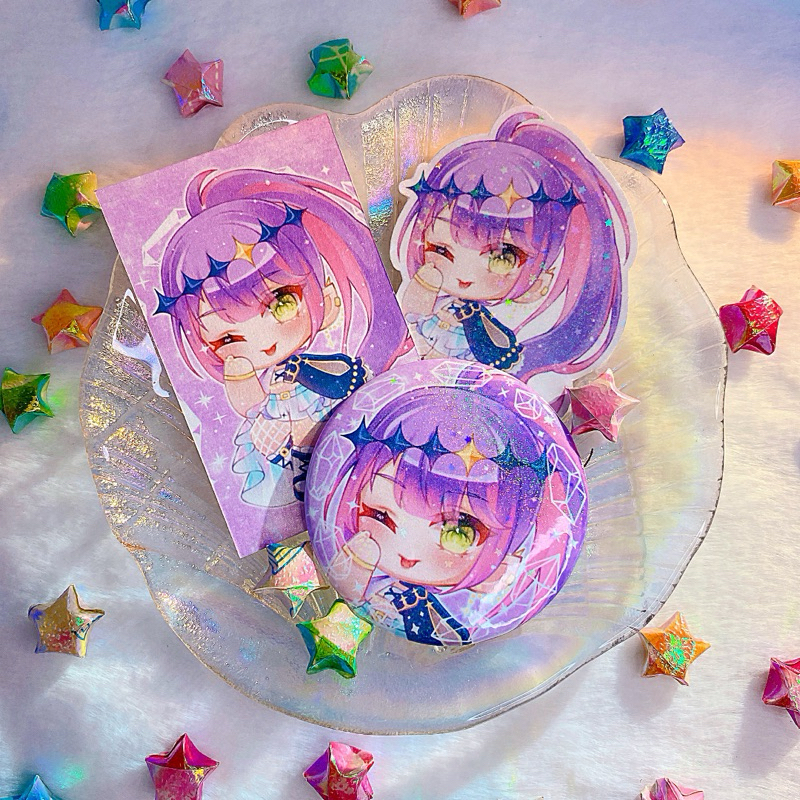 Badge, Sticker, Artprint - Tokoyami Towa ( Hololive Vtubers) | Shopee ...