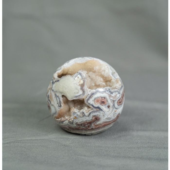 [NATURAL CRYSTALS] Mexican Agate Ball 325 Gram with Yellow Quartz Hole ...