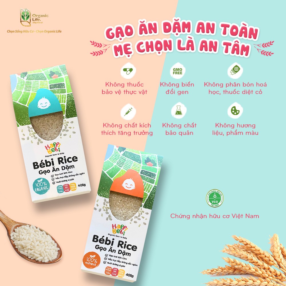 Bebi Rice HN6 Organic Weaning Rice 405g – For Babies From 6 Months Old ...