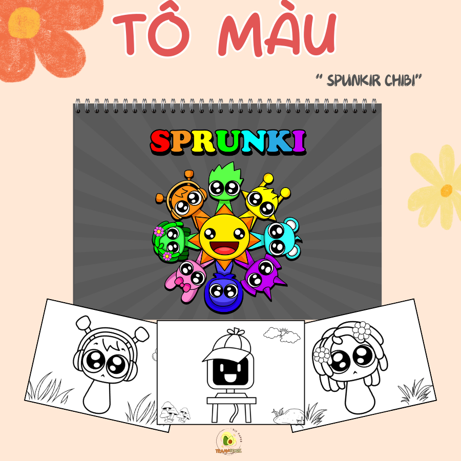 Cute Sprunki Chibi coloring for children to practice coloring, Handmade ...
