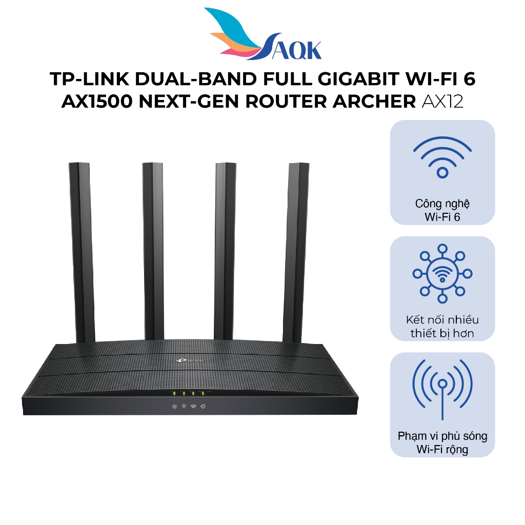 TP-Link Dual-Band Full Gigabit Wi-Fi 6 AX1500 Router Archer AX12 ...