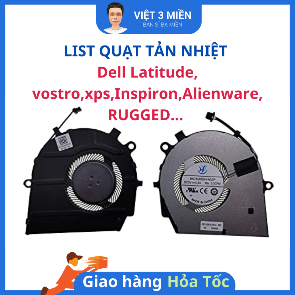 List of all types of radiator fans for Dell Latitude, vostro, xps ...