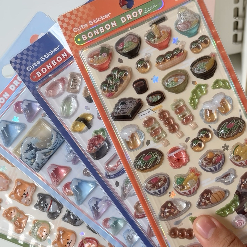 Stickers - Glitter BONBON DROP 3D Embossed Sticker Sheet | Shopee Singapore