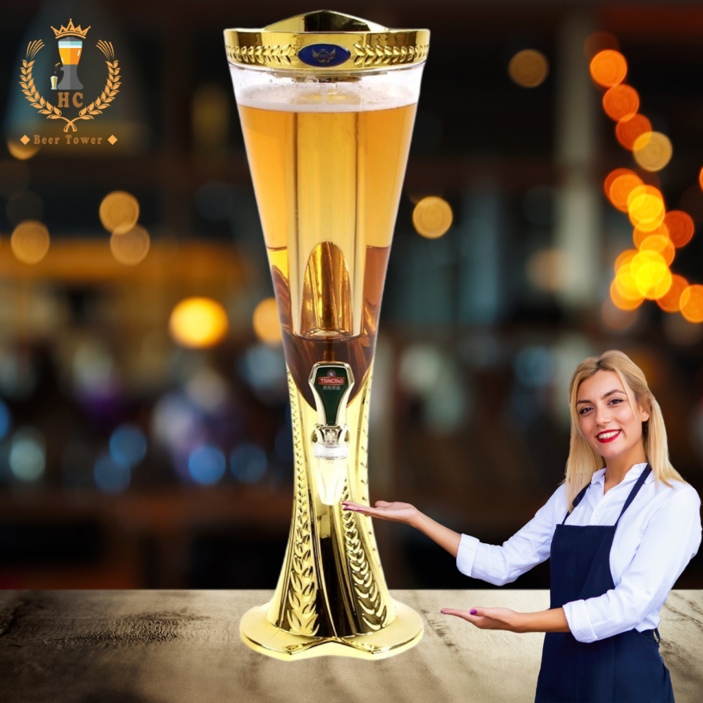 3 liter HC beer tower with led light Ice core to keep cold Pouring ...