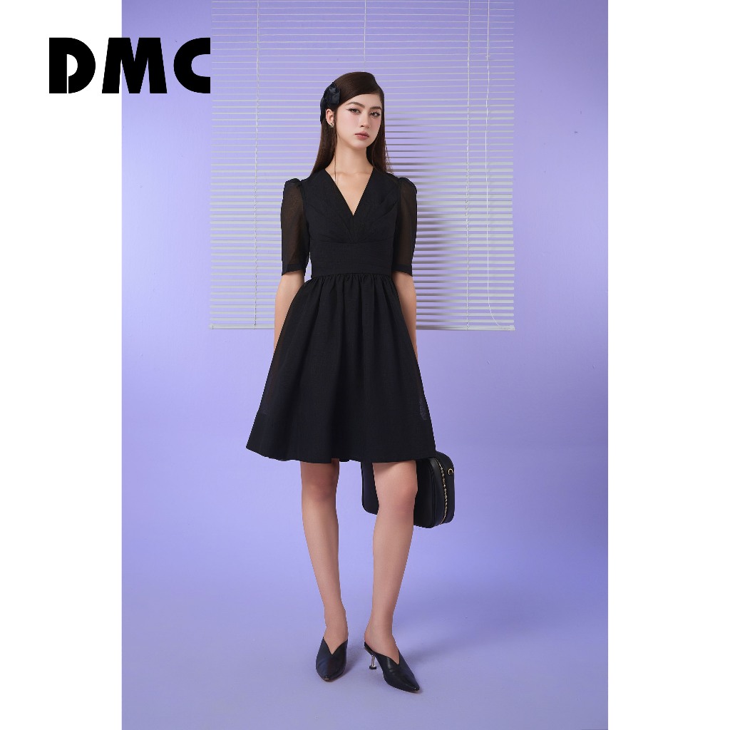 DMC Black Woven Flared Dress (Black Woven Flared Dress) | Shopee Singapore