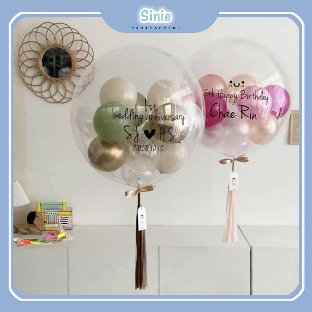 Giant Transparent Bobo Balloon Sinie Party Birthday Decoration | Shopee ...