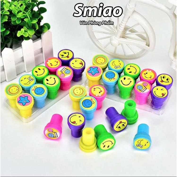 Set of 10 SMILE FACE Compliment Stamps made of waxed plastic to stamp ...