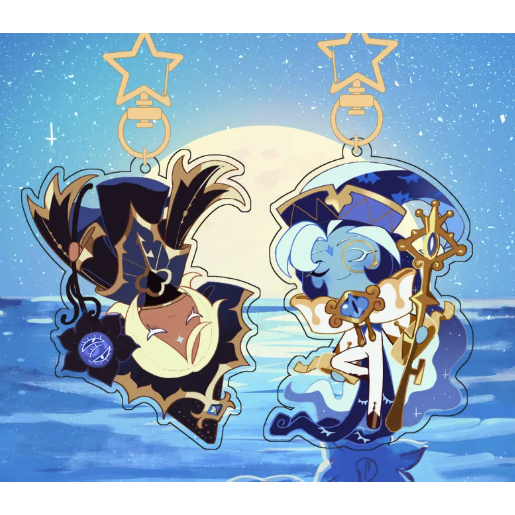 Cookie Run Kingdom Shadow Milk & Pure Vanilla Gacha Animation Keychains ...