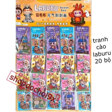 Blister of 20 sets of LaBuBU scratch paintings Magic scraping paintings ...