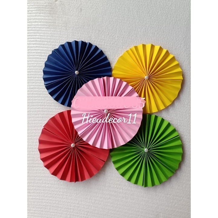Round folding paper fan with pearls to decorate fortune, gift basket ...
