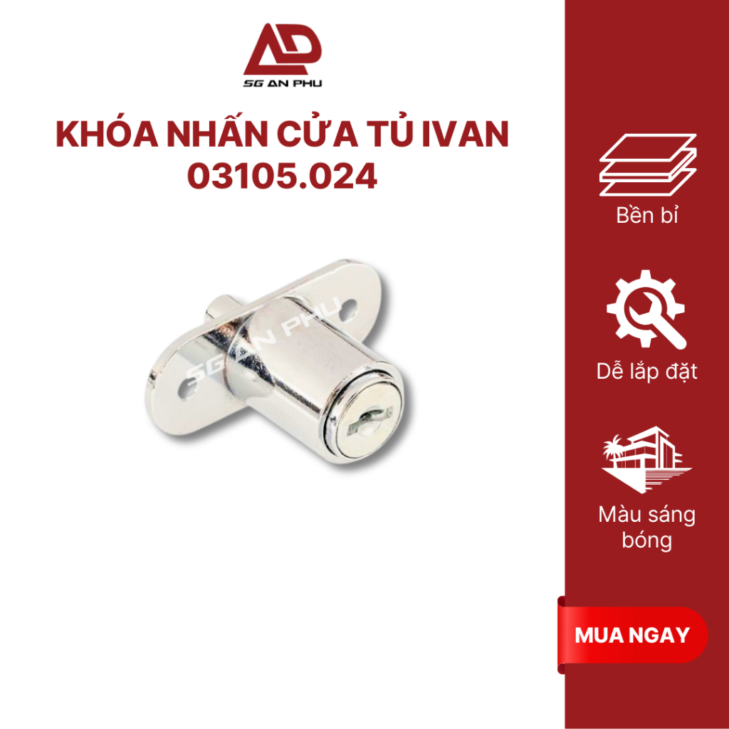 Genuine wooden cabinet door lock, 2-door sliding door IVAN 03105.024 ...