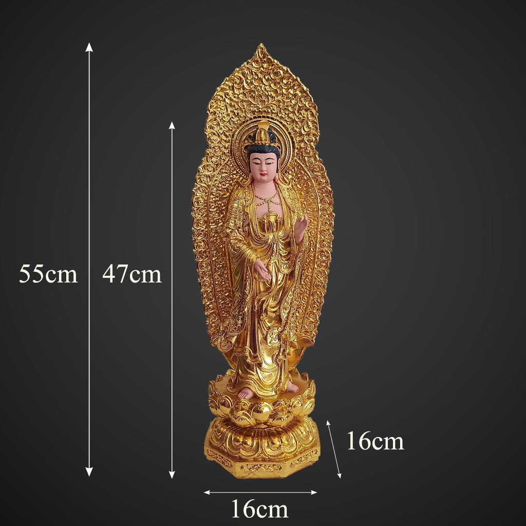 Statue of Mahasthamaprapta Bodhisattva 47cm high – Standing – With Halo ...