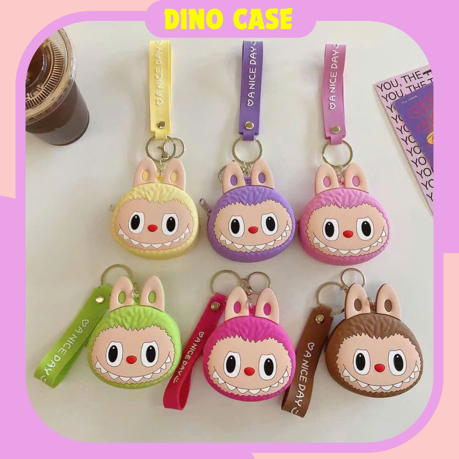 Labubu hot trend mini wallet with zipper made of silicon with cute ...