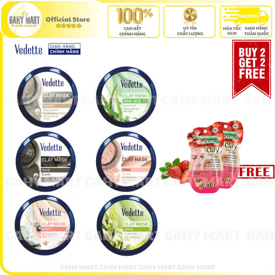 [NSX:2024] Vedette Mineral Mud CLAY Mask[Mud/ Pearl/Cocoa/Olive/Rosa ...