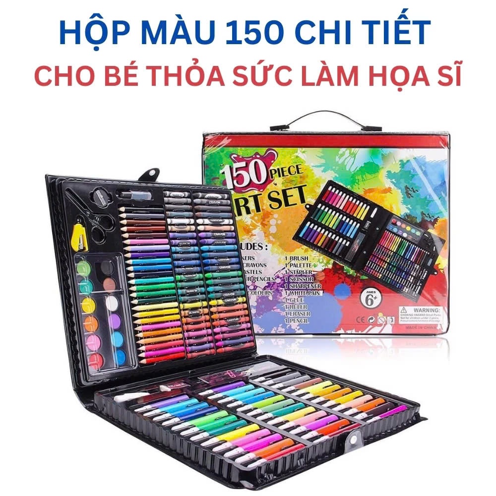 150-piece color box, colored pencil set for children to practice ...