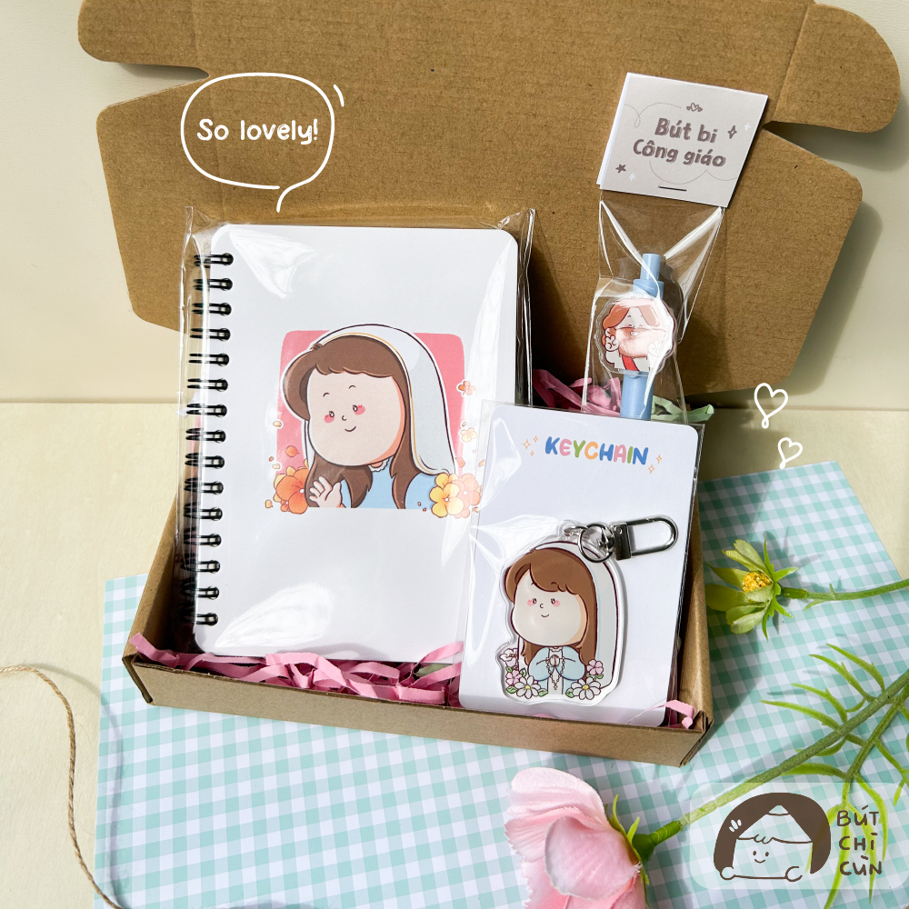 Virgin Mary Gift Set Chibi Style Catholic Souvenirs Exclusively ...