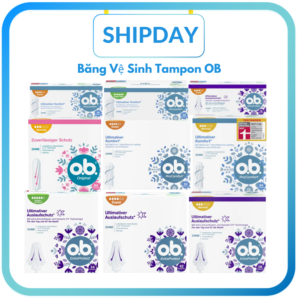 German TAMPON sanitary napkins (OB, FACELLE, JESSA) - German standard ...