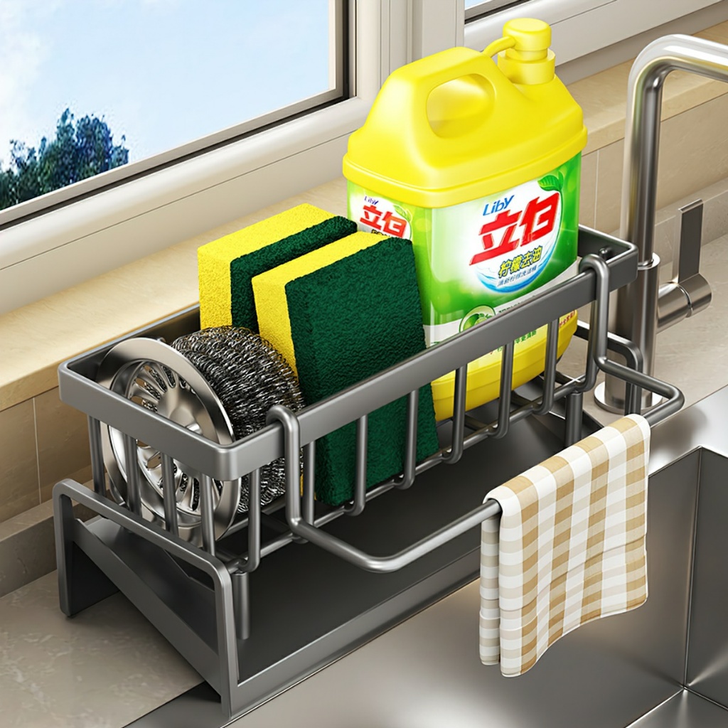 Dish rack, rag rack above the sink with tilting tray made of EUNIO ...