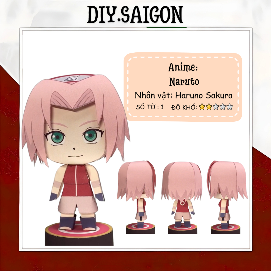[ Naruto ] - Anime Chibi Haruno Sakura Paper Model | Shopee Singapore