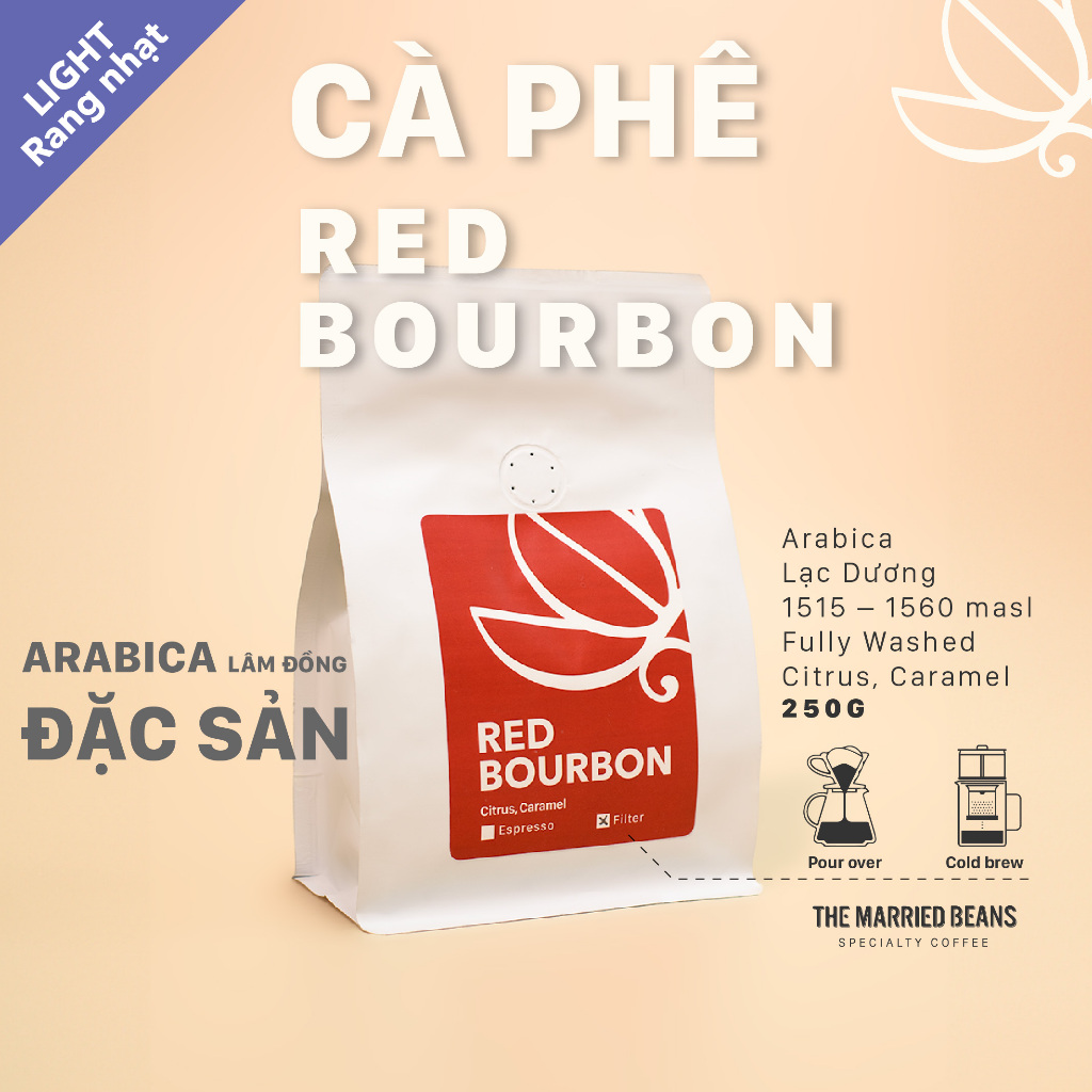 100% RED BOURBON Arabica roasted specialty coffee, light roasted (pour ...