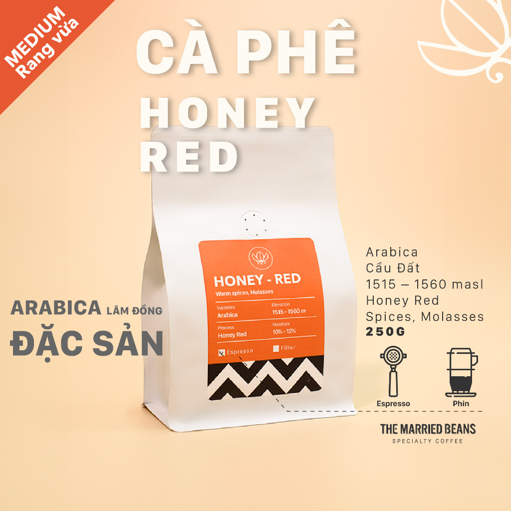 100% HONEY Arabica roasted specialty coffee, medium roast (espresso ...