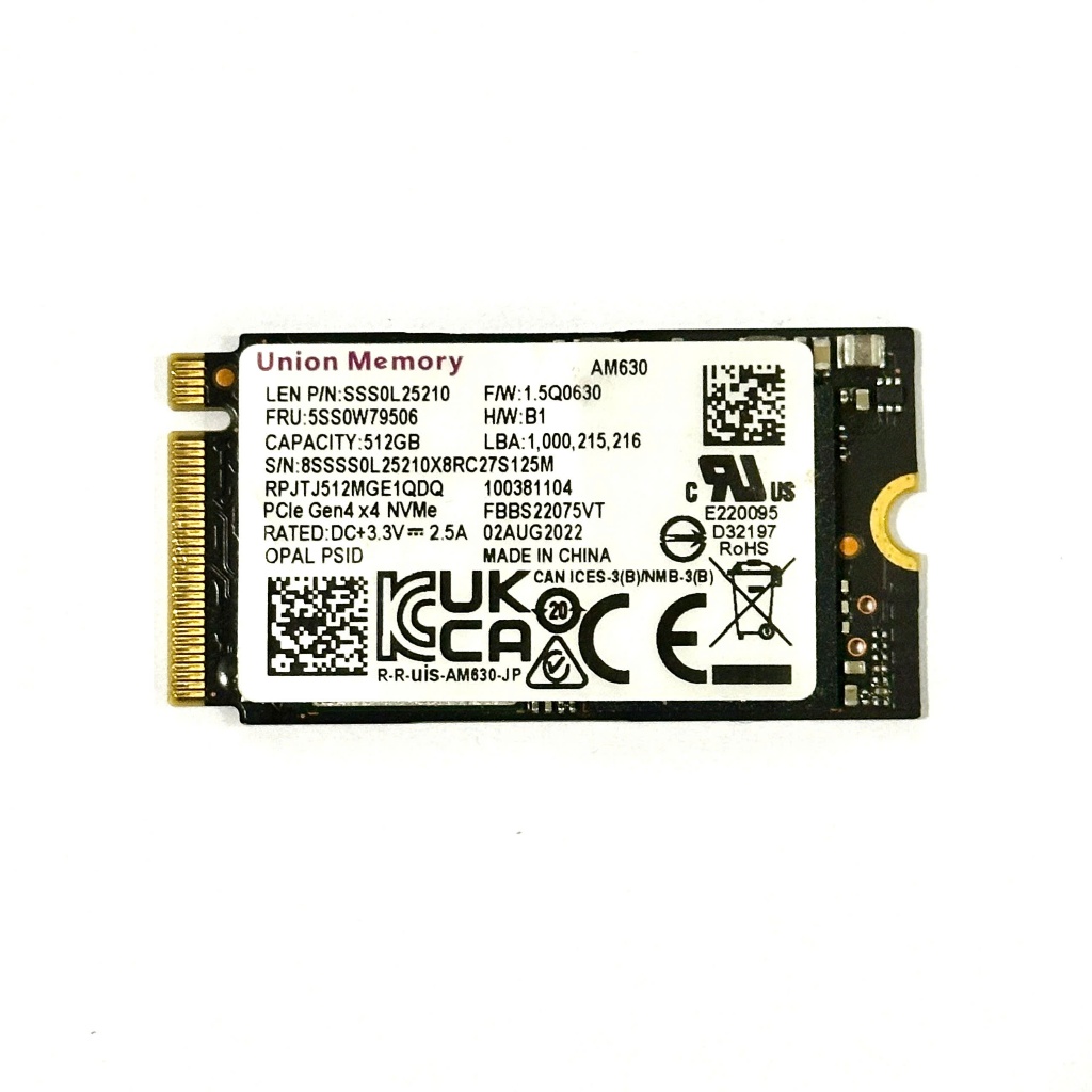 Ssd M2 NVMe PCI-e Union Memory AM630 512GB GEN 4x4 | Shopee Singapore