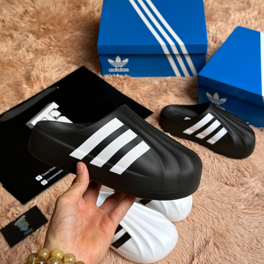 [GENUINE] ADIDAS ADIFOM SUPERSTAR MULE BLACK WHITE IG8277 FULL BOX TAG ...