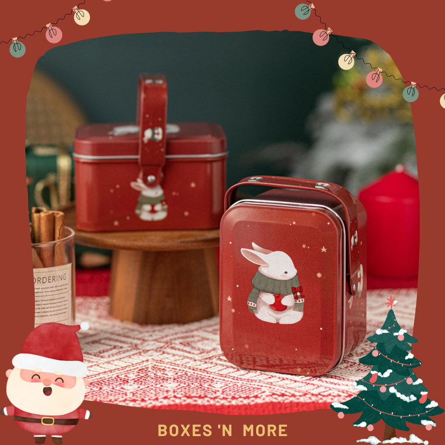 Super cute tin CHRISTMAS RABBIT cake box for the Christmas season ...