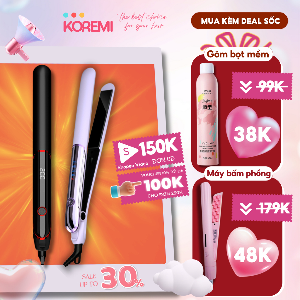 Koremi 3in1 Korean hair straightener and curler, ceramic bar ...