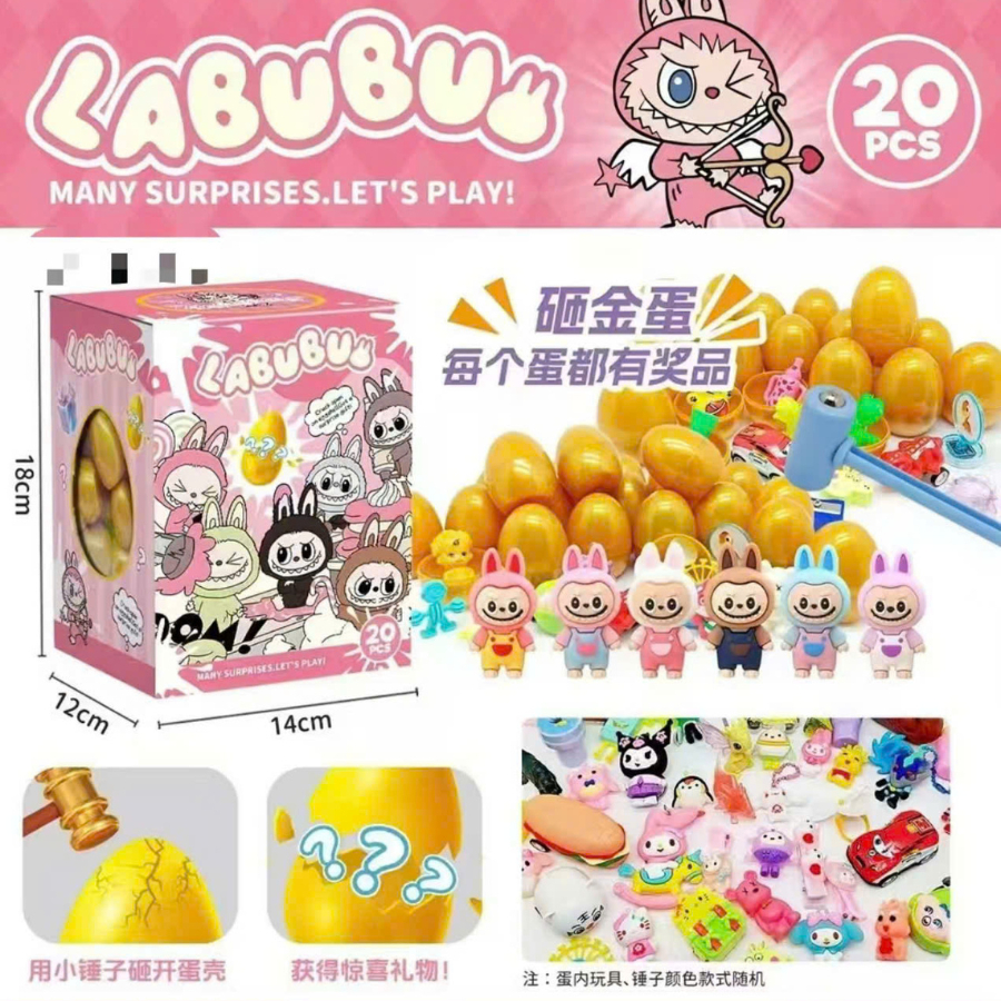 Labubu Kuromi egg smashing blind box, Capybara lucky blind bag to open ...