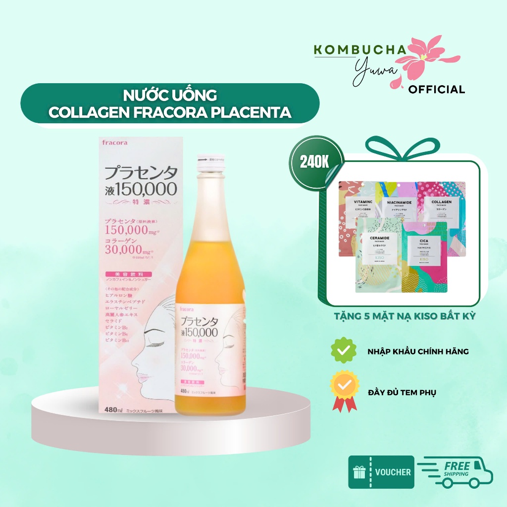 Fracora Placenta Collagen Drink 480ml | Pig Placenta Water Reduces ...
