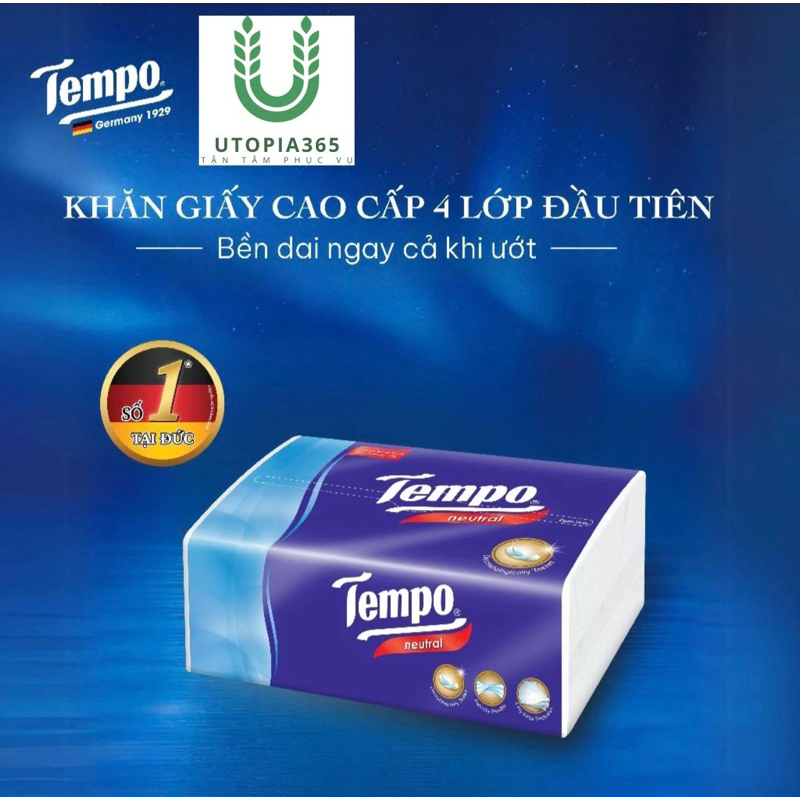 Tempo tissue paper pack of 90 sheets, 4 layers (160x195cm) durable ...